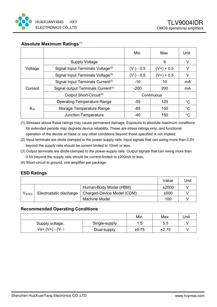 TLV9004IDR-HXY technical document page 3