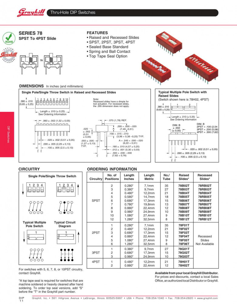 Grayhill Series 78 document page 1
