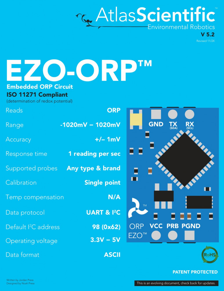 EZO-ORP technical document, page 1