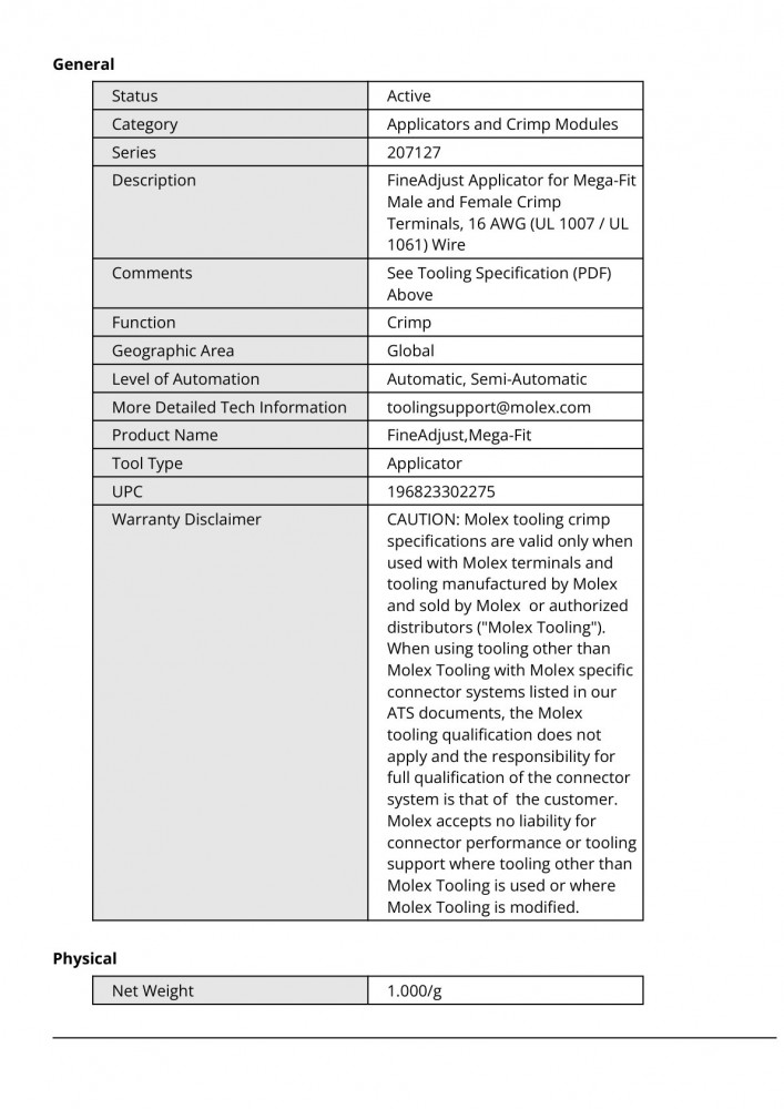 Technical document page 2 for MOLEX 2037025000