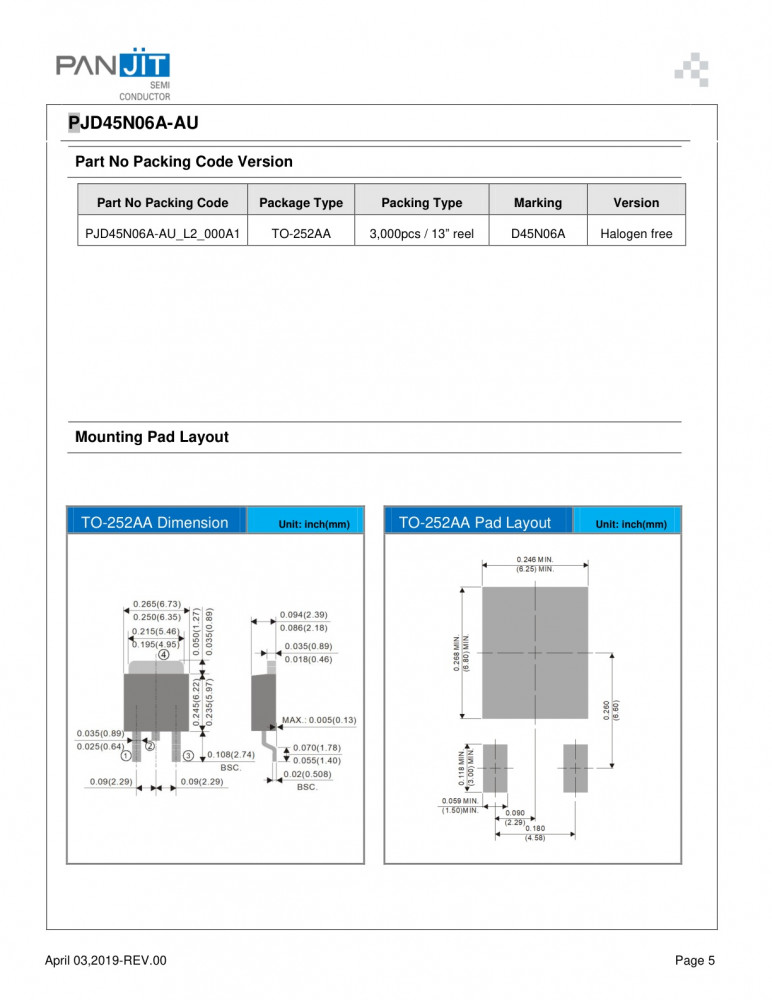 PJD45N06A-AU datasheet page 5