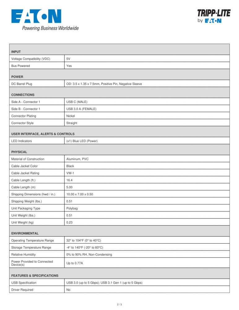 U330-05M-C2A technical document page 2