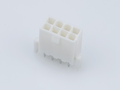 Mini-Fit Jr. Vertical Header, 4.20mm Pitch, Dual Row, 8 Circuits, with Snap-in Plastic Peg PCB Lock, Gold, Natural for sale