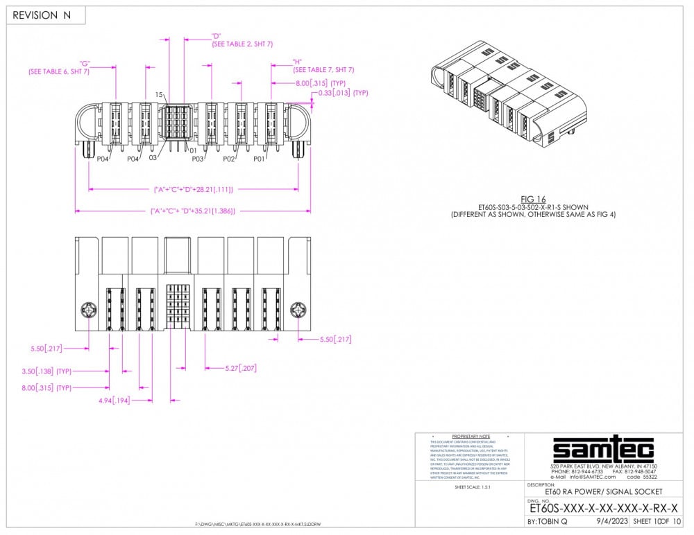 Samtec ET60S drawing page 10
