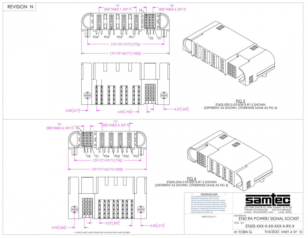 Samtec ET60S drawing page 4