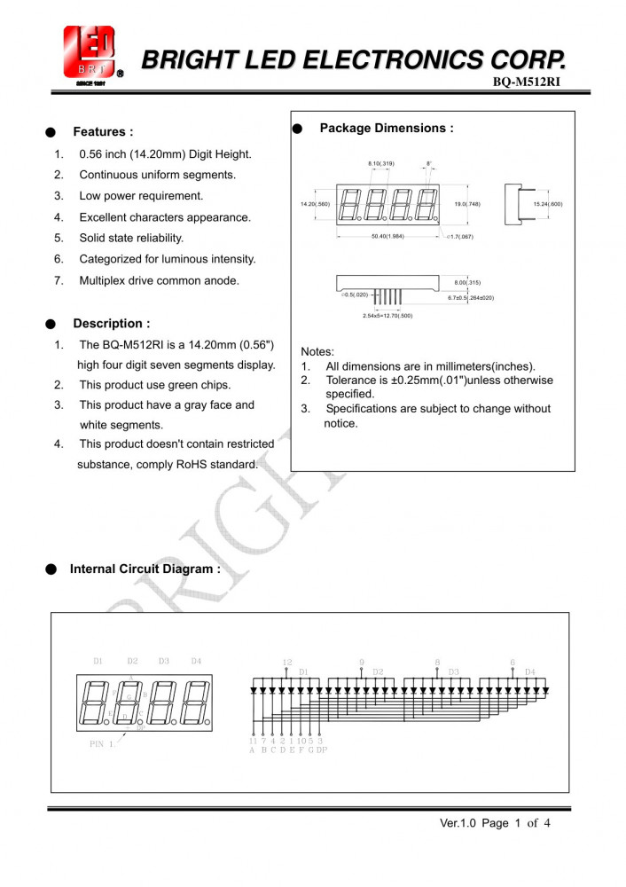 BQ-M512RI technical document, page 1