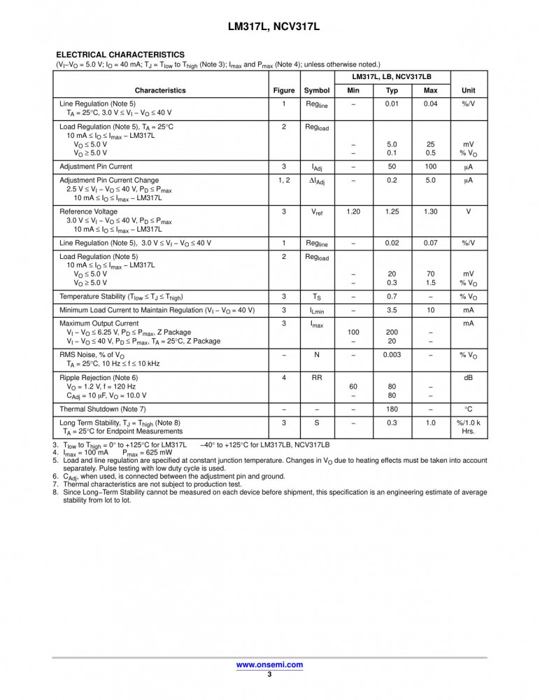 LM317L datasheet page 3