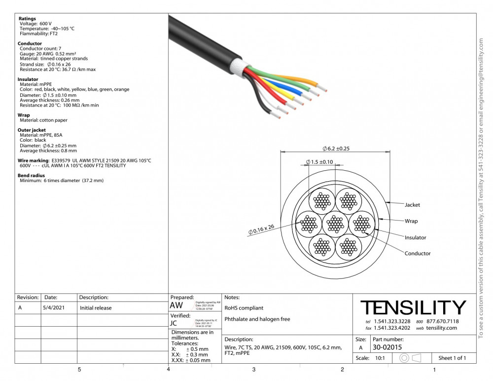 Tensility International 30-02015 product drawing