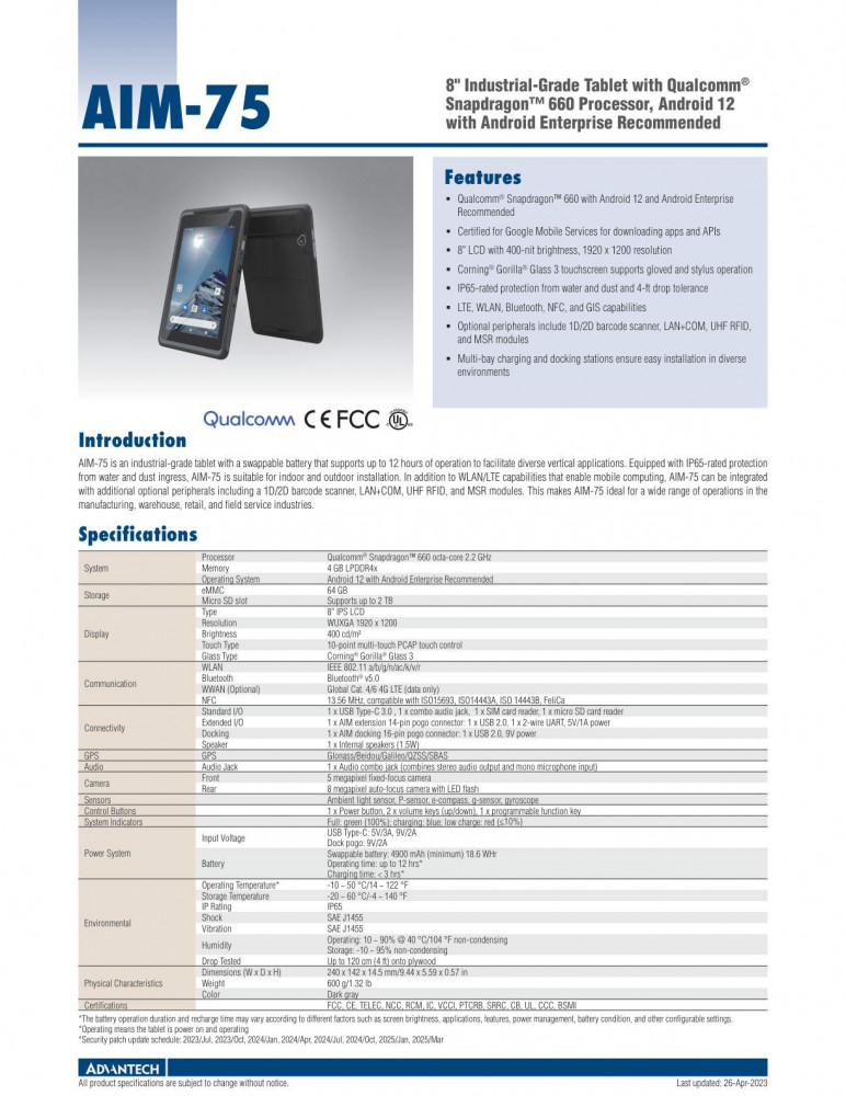 AIM-75 document page 1