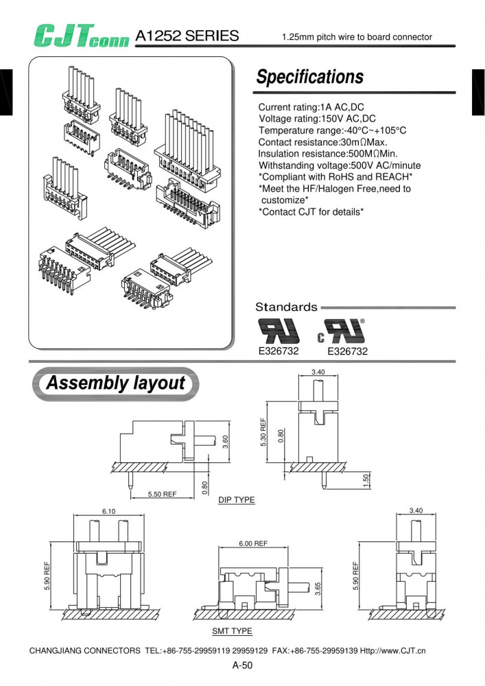 CJT A1252 series datasheet page 1