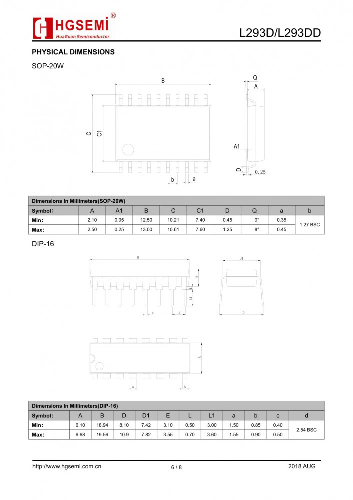 L293D datasheet page 6
