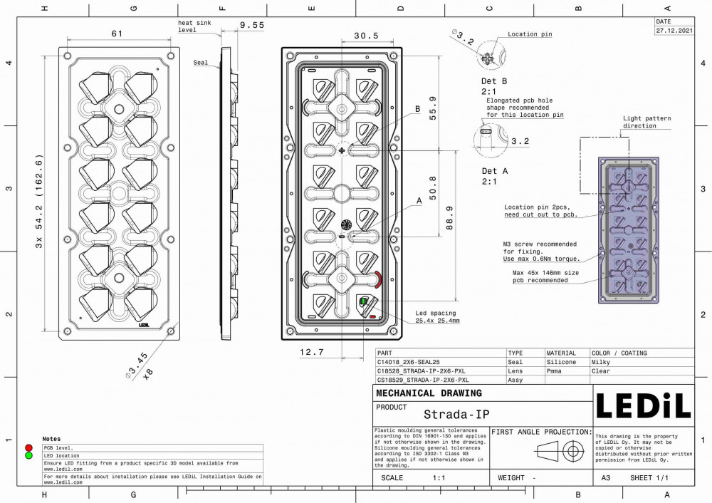 LEDiL STRADA-IP-2X6-PXL mechanical drawing preview