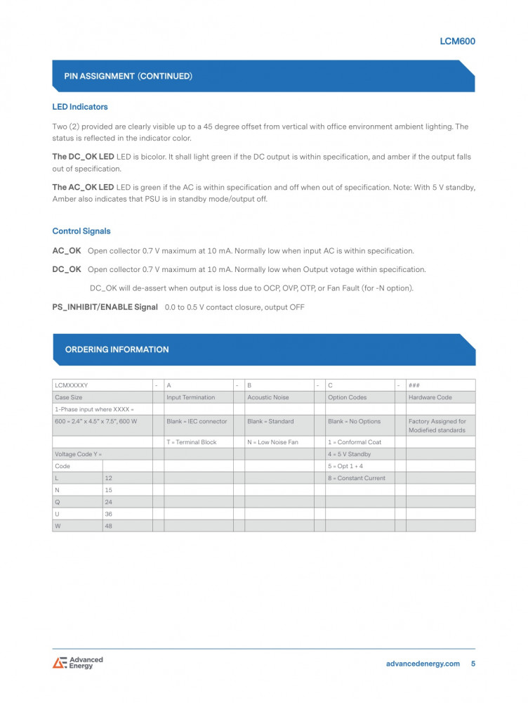 LCM600Q-N datasheet page 5