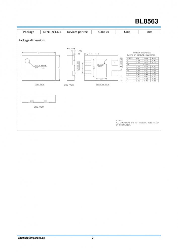 BL8563 datasheet page 9