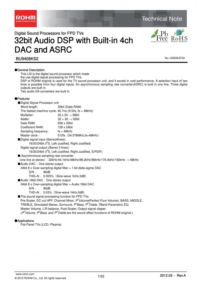 BU9408KS2 datasheet page 1