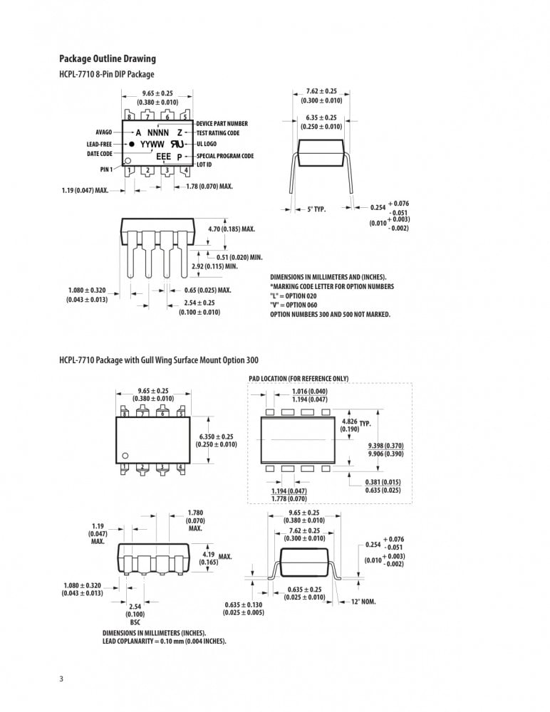 HCPL-0710-500E datasheet page 3