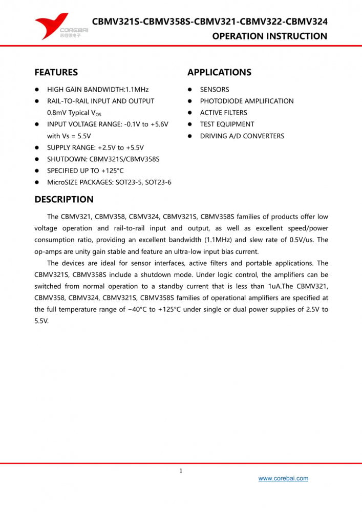 CBMV358AS8 datasheet page 1