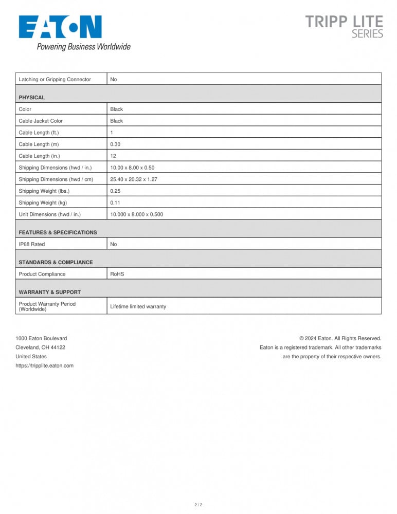 P560-001 technical document page 2