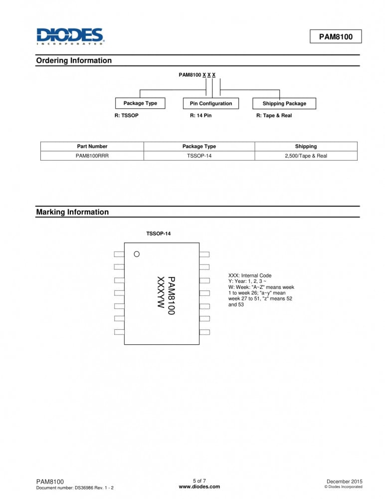 PAM8100RRR datasheet page 5