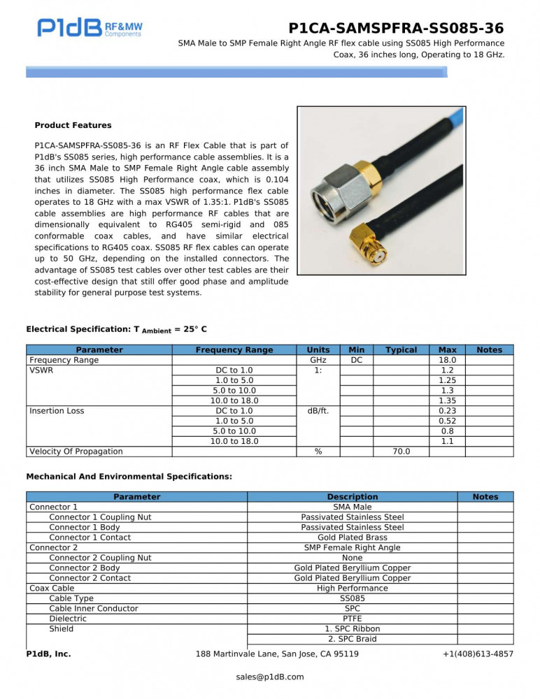Technical document image 1 for P1CA-SAMSPFRA-SS085-36
