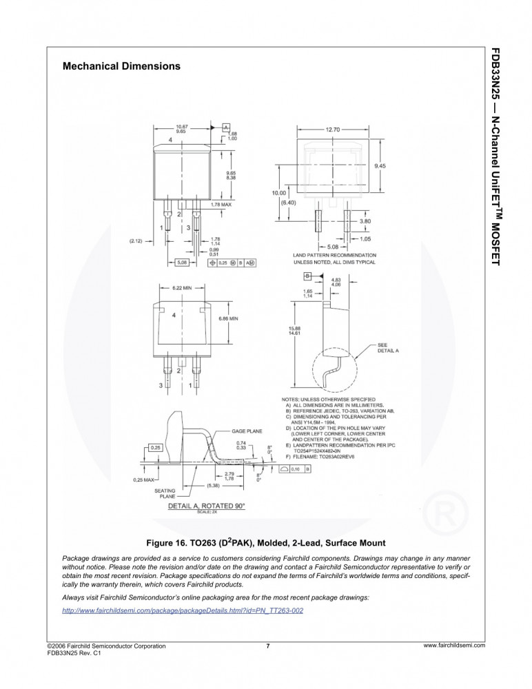 FDB33N25TM datasheet page 8