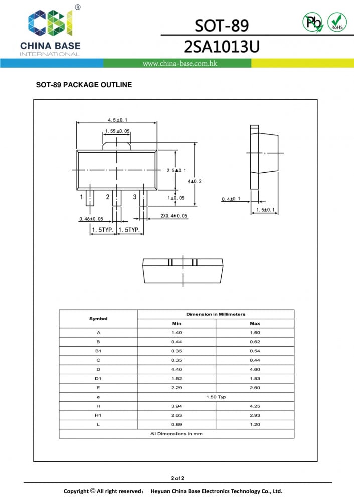 2SA1013U datasheet page 2