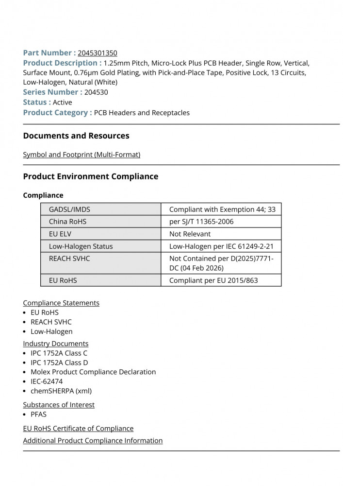 Technical document page 1 for product reference