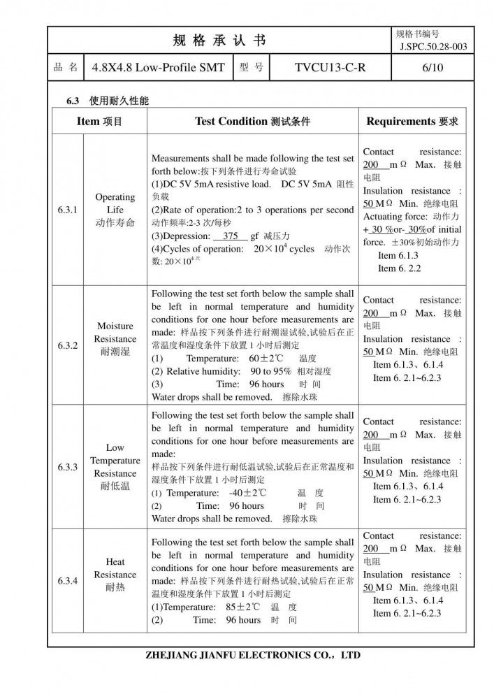 TVCU13-C-R specification approval page 7