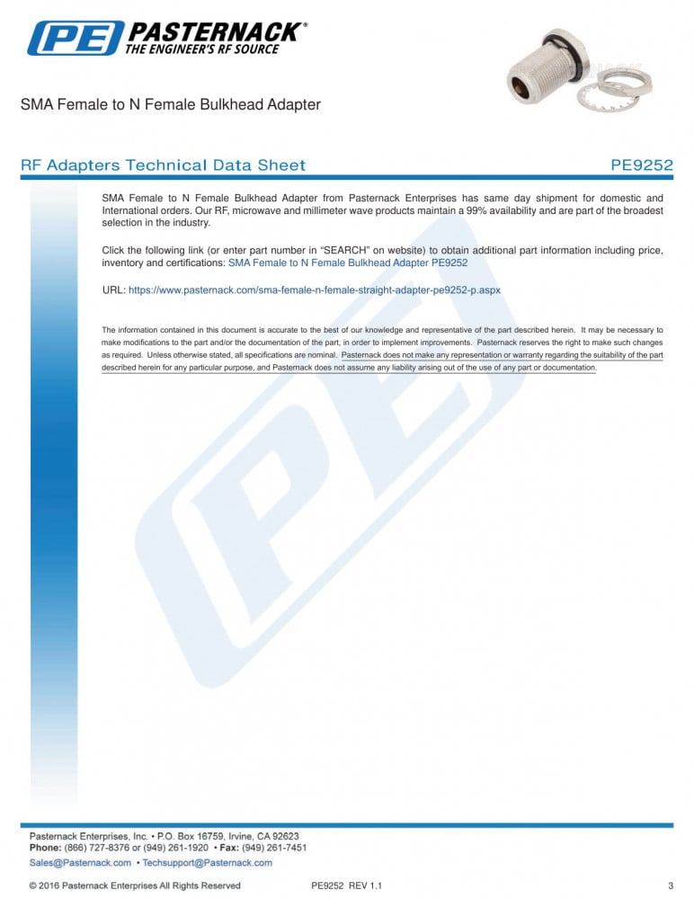 PE9252 technical document page 3