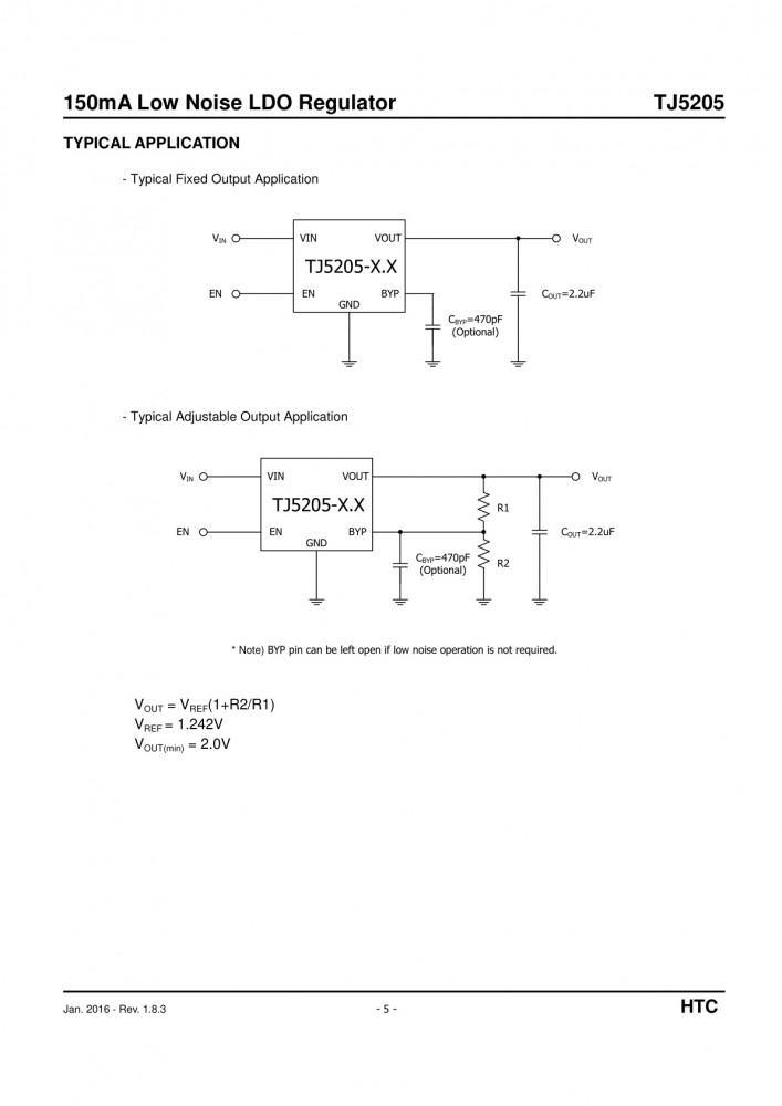 TJ5205 datasheet page 5