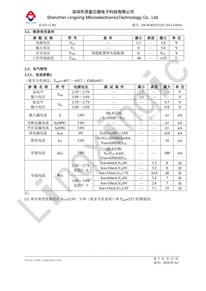SN74CBTLV3257 datasheet page 7