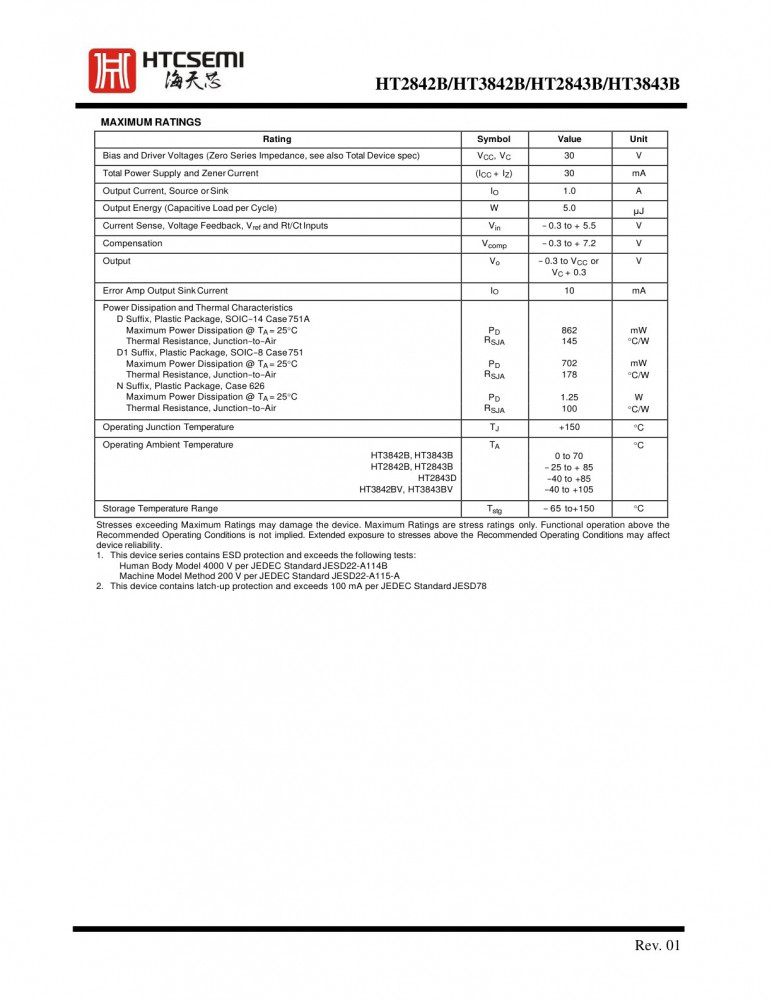 HT3843BRZ datasheet page 2