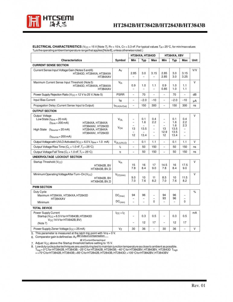 HT3843BRZ datasheet page 4