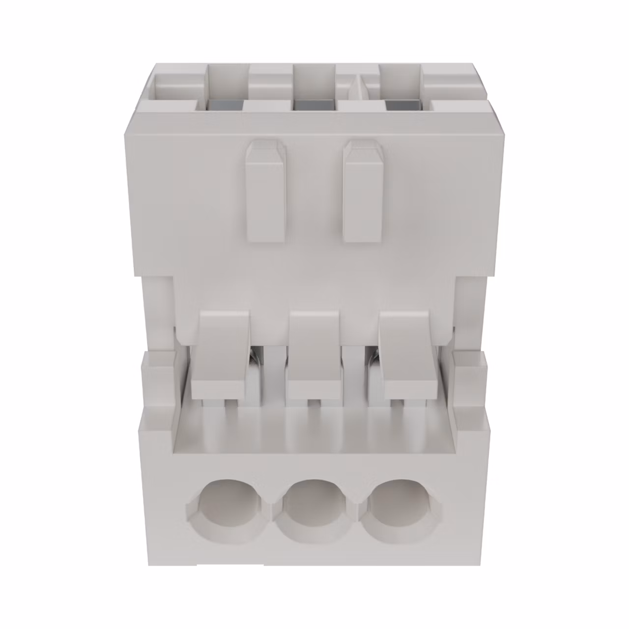Appli-Mate RAST 2.5 IDT Connector, 2.50mm Pitch, Direct/Indirect, Female, Beaded Terminal, 3 Circuits, Position Keys A and D Removed, 1 Slotted and 1 Open Endwall, Polarizing Rib Between 2/3 for sale