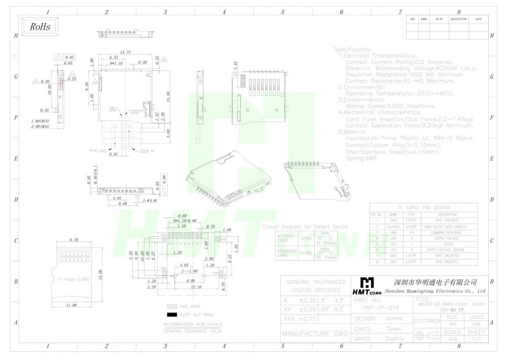 HMT-TF-01A technical drawing page 1