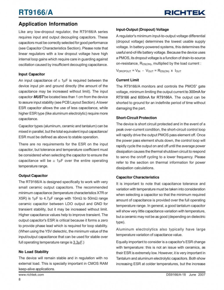 RT9166 datasheet page 8