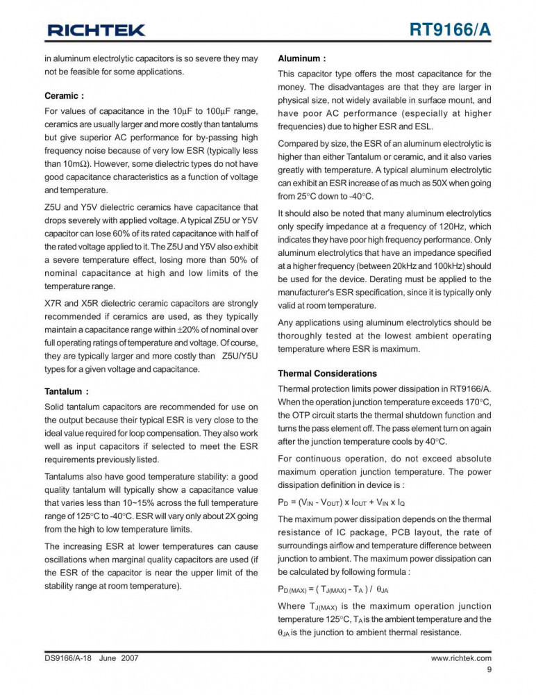 RT9166 datasheet page 9