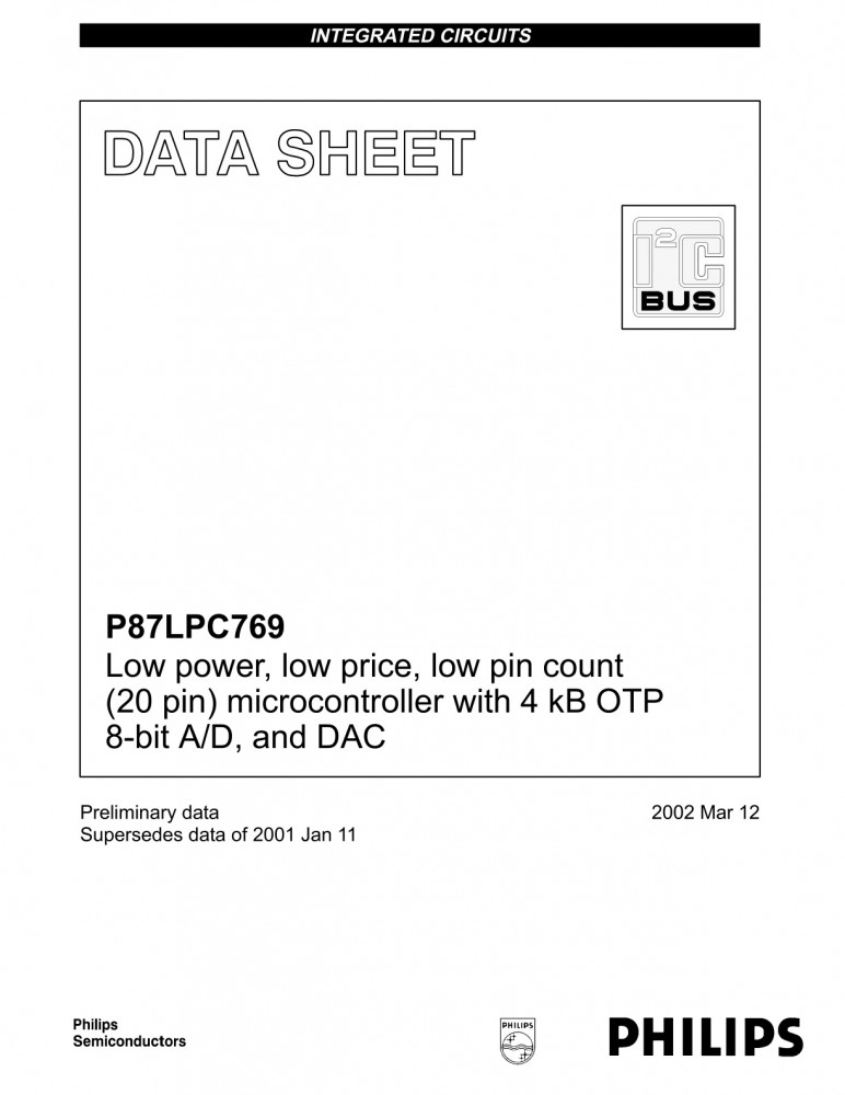 P87LPC769HD datasheet page 2