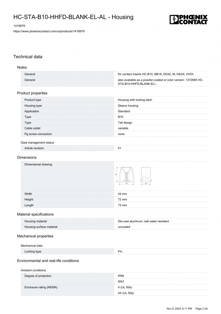 Phoenix Contact 1419979 technical document page 2