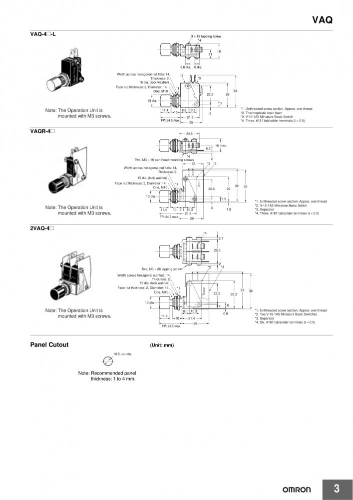 OMRON VAQ-4B-K datasheet page 3