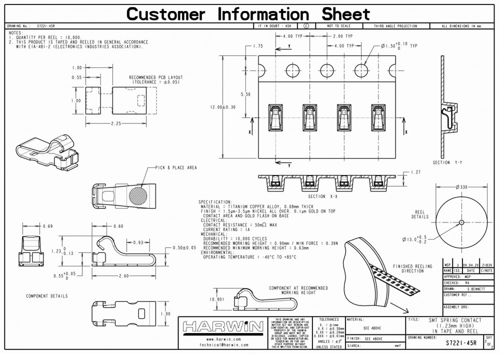 S7221-45R Harwin technical document preview