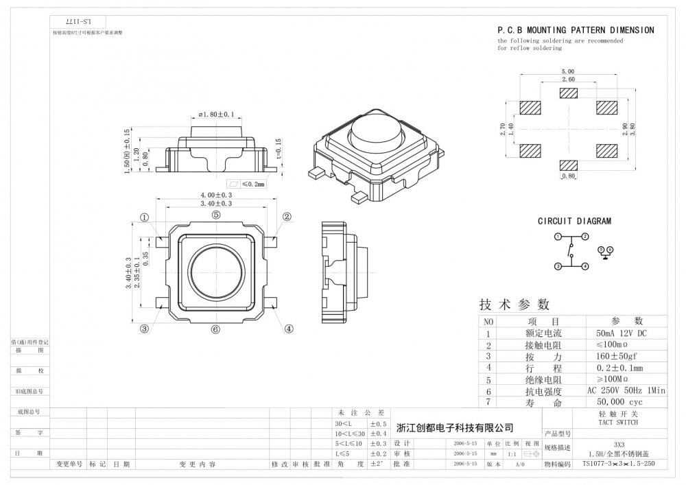 CAX TS1077-3x3x1.5-250 approval sheet page 2