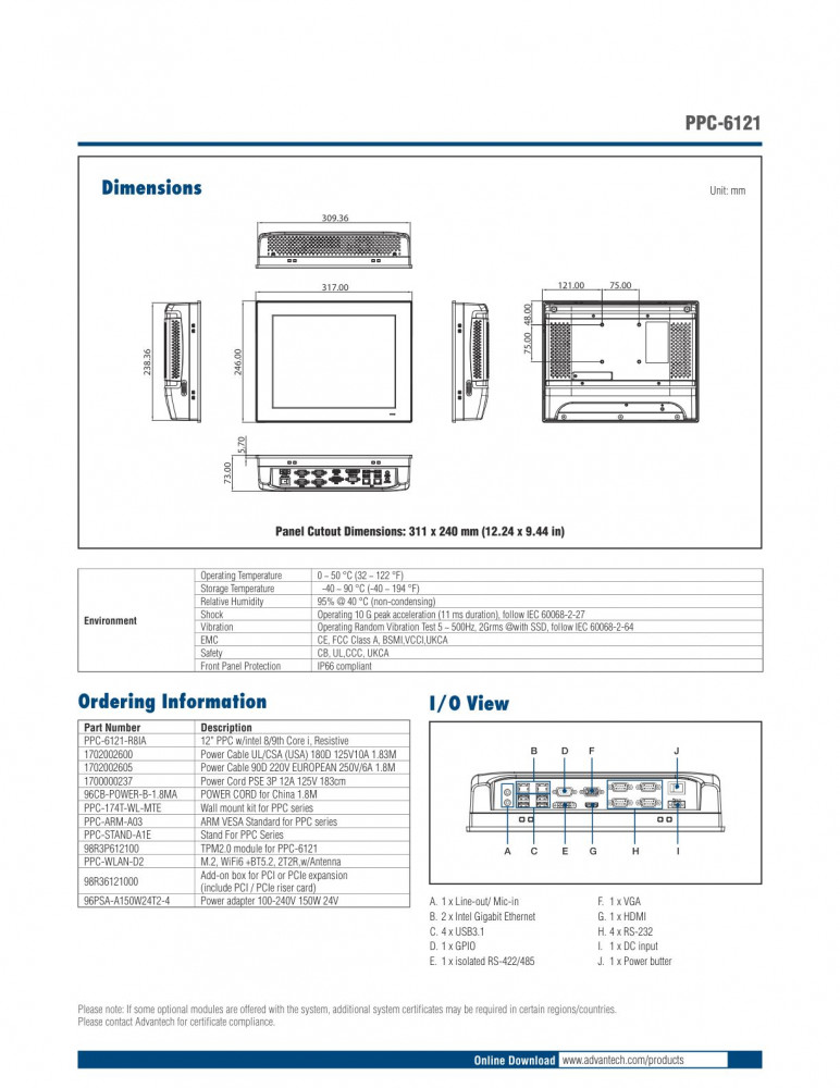 PPC-6121 technical document page 2