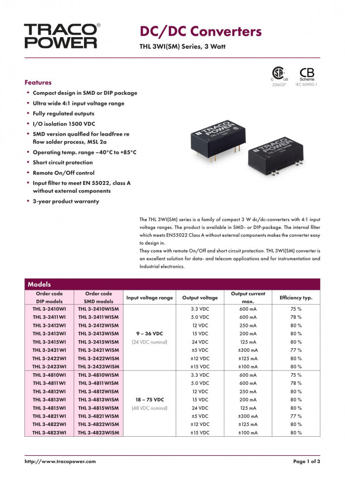 THL 3WI(SM) technical document page 1