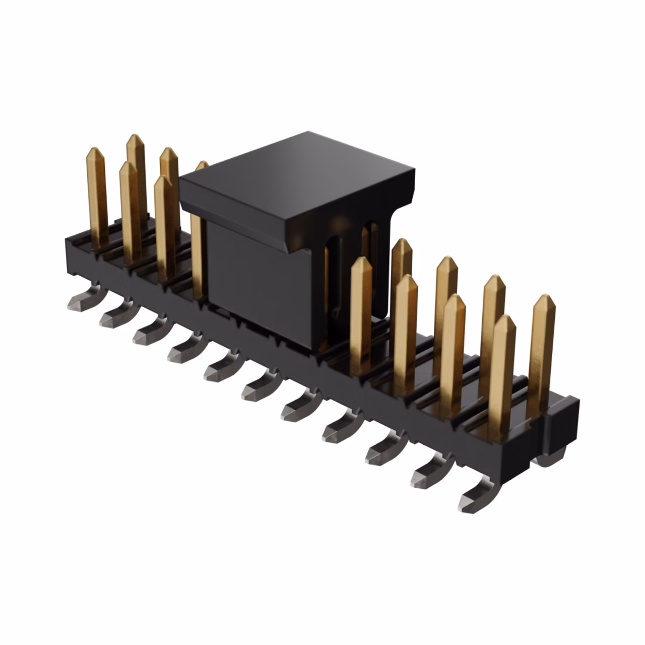 Milli-Grid Header, Vertical, Surface Mount, 22 Circuits, 0.76µm Gold (Au) Plating, Mating Pin Length 3.80mm, with Cap, Tube, Lead-Free for sale