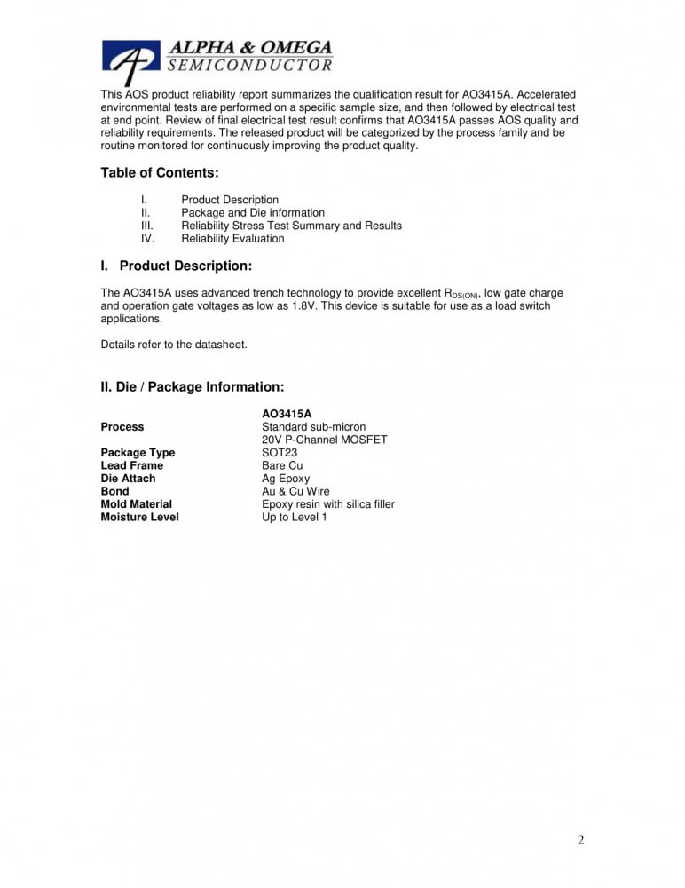 AO3415A datasheet page 10