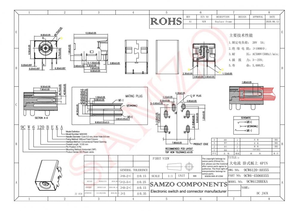 SAMZO 9CW6120BEKA technical document preview
