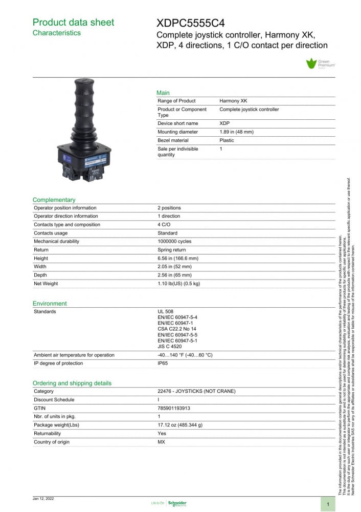XDPC5555C4 technical document page 1