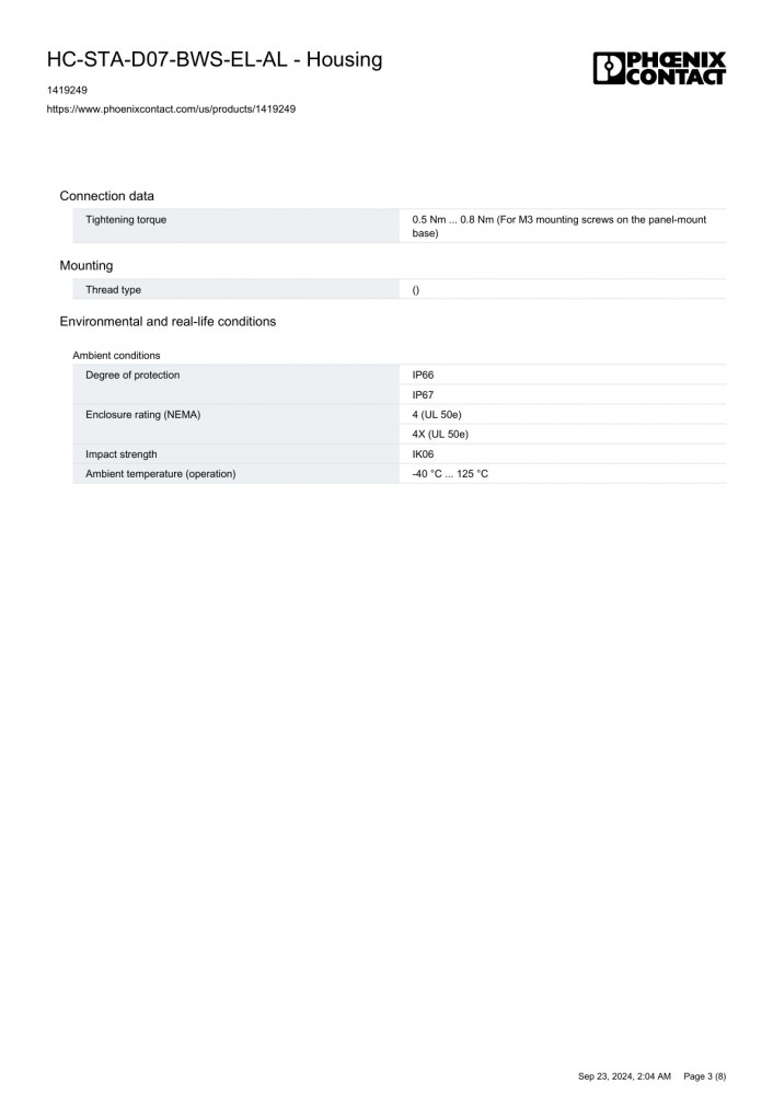 Phoenix Contact 1419249 technical document page 3