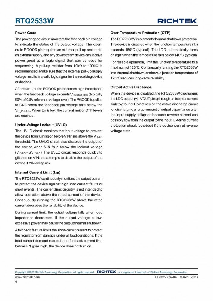 RTQ2533W datasheet page 4